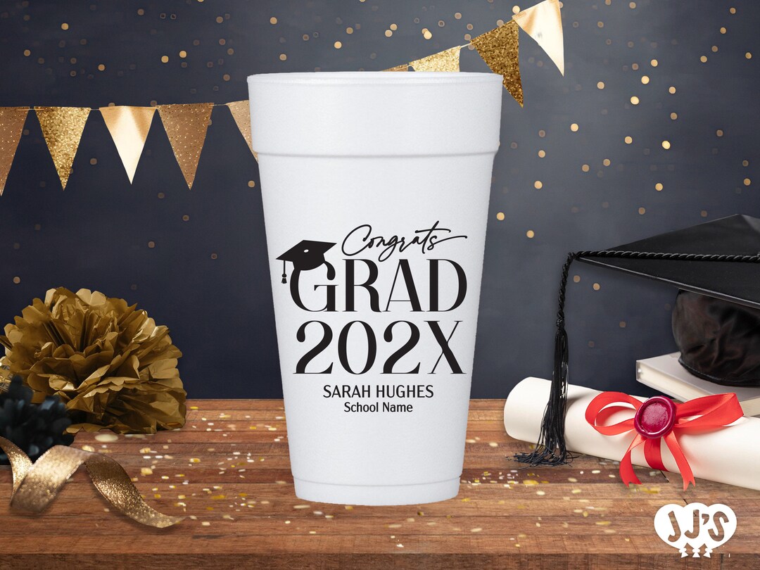 Custom Graduation Cups: Congrats Grad 2024 Personalized Graduation ...