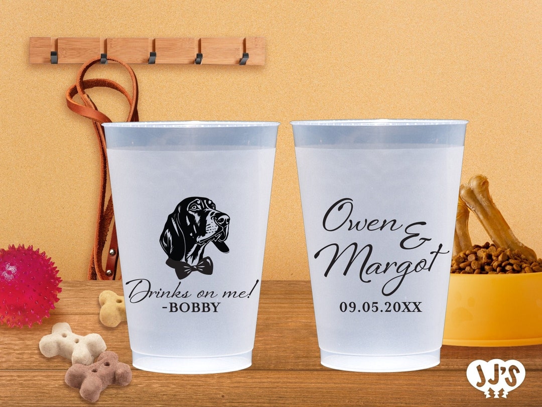 Custom Dog Cups: Drinks on Me! Custom Pet Dog Wedding Cups - Etsy