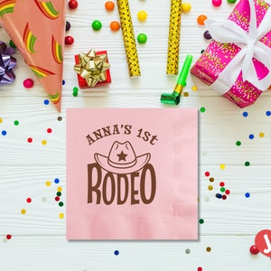 My First Rodeo Personalized Birthday Napkins - Etsy