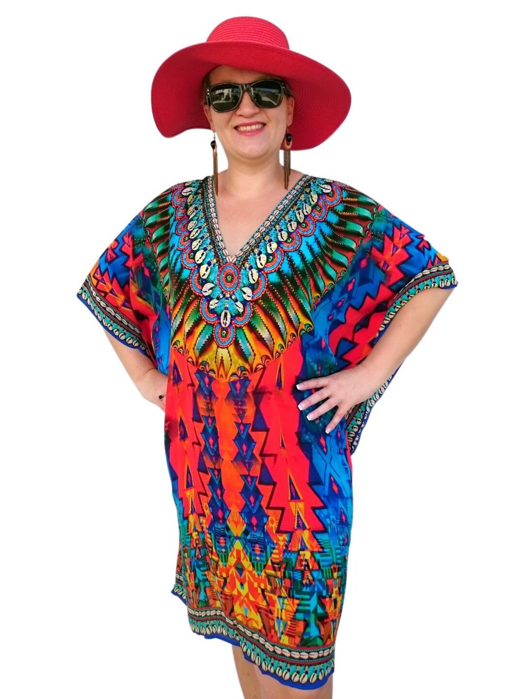 Resort Wear Dress Embellished Red Dress Vacation Dress Cruise Wear ...