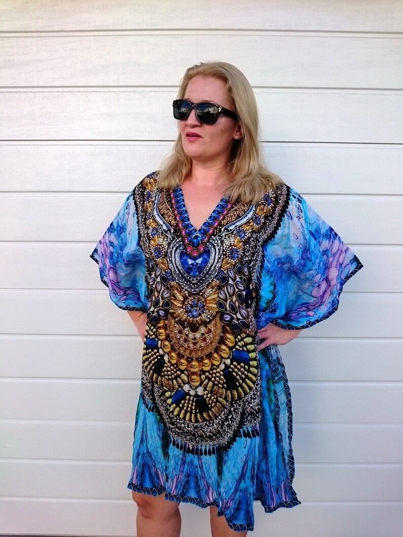 Resort Wear Dress Embellished Beach Dress Vacation Dress - Etsy