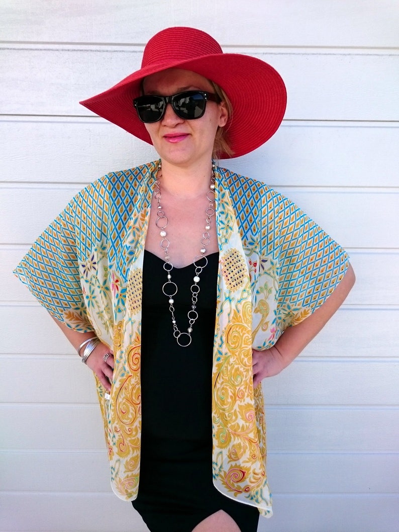 White Kimono Jacket Sheer Chiffon Top Cape Duster Coat - Etsy UK