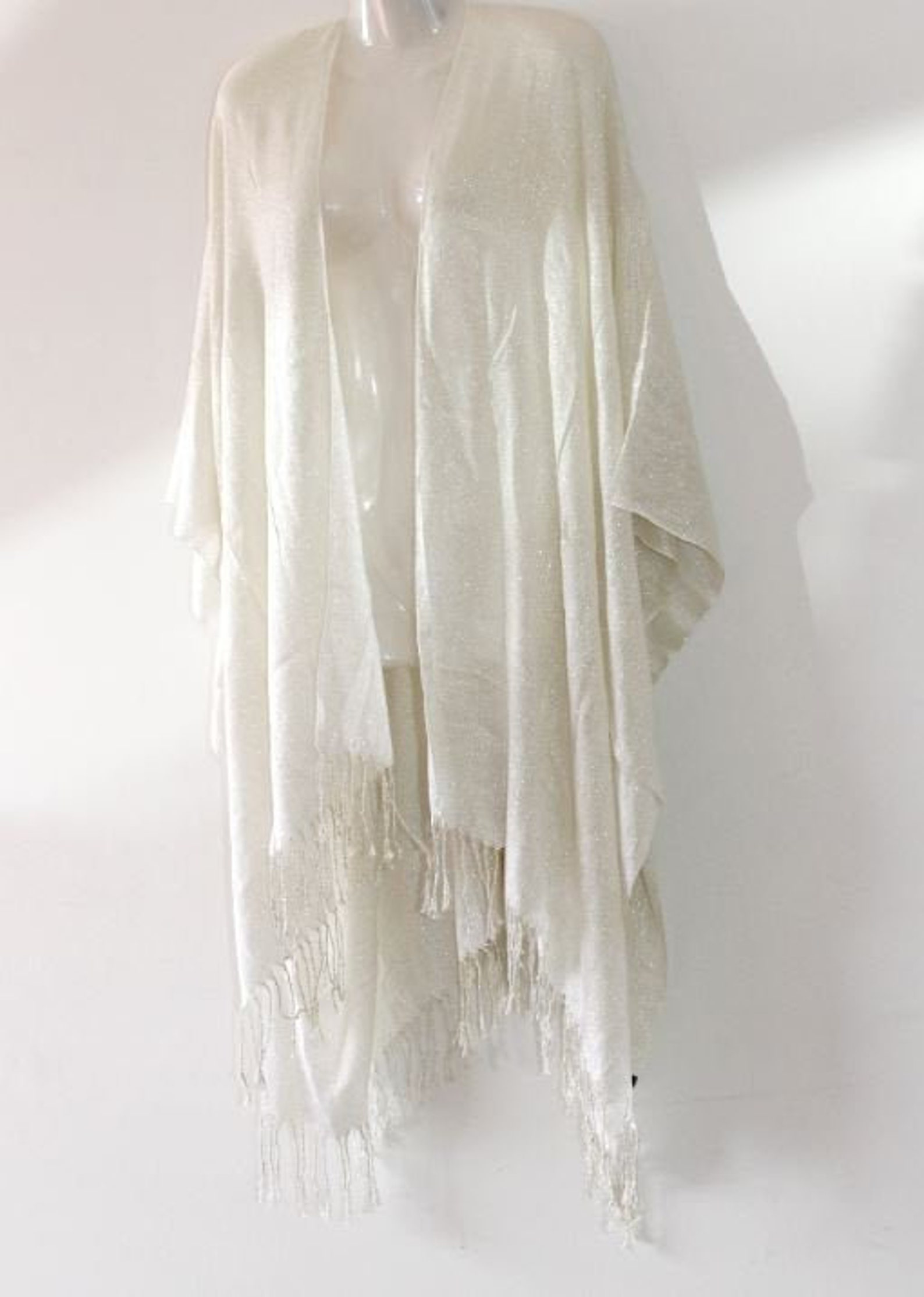 Metallic Beige Kimono Jacket/ Festival Boho Kimono Duster with | Etsy