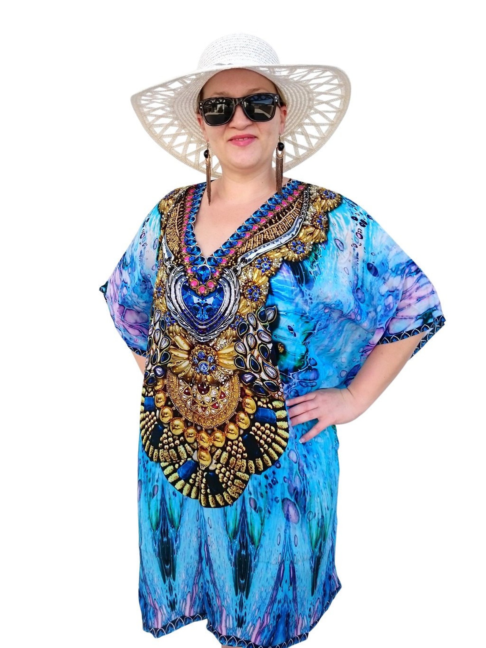 Resort Wear Dress Embellished Beach Dress Vacation Dress - Etsy