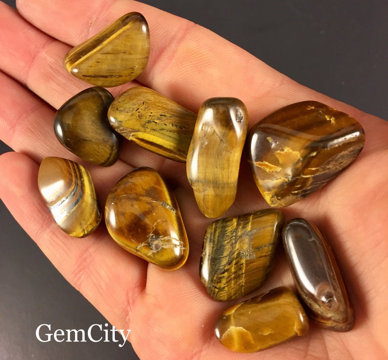 Tiger Eye Stone Tumbled Polished Tiger Eye Crystals Golden | Etsy