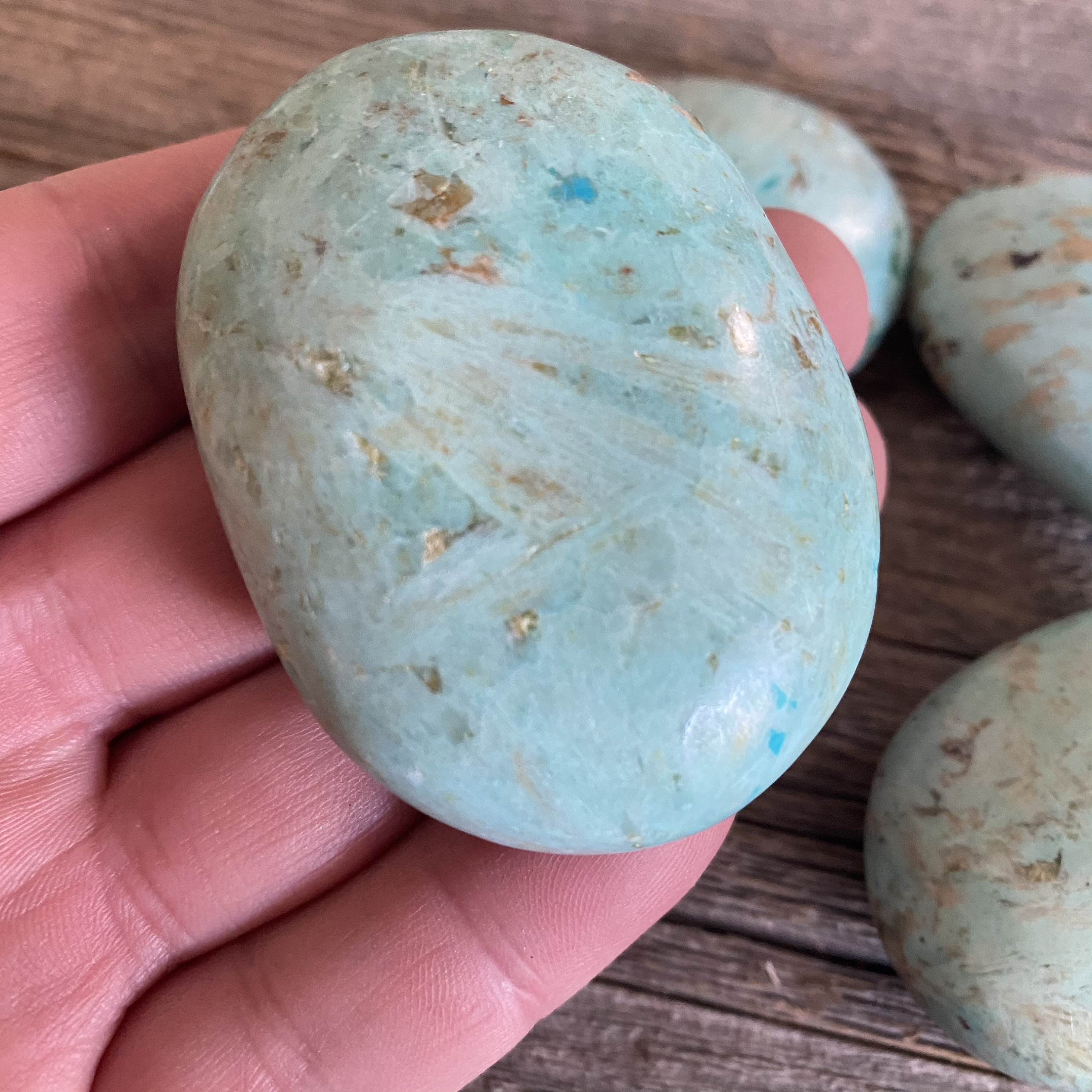 Turquoise Palm Stone Peruvian Turquoise - Etsy 日本