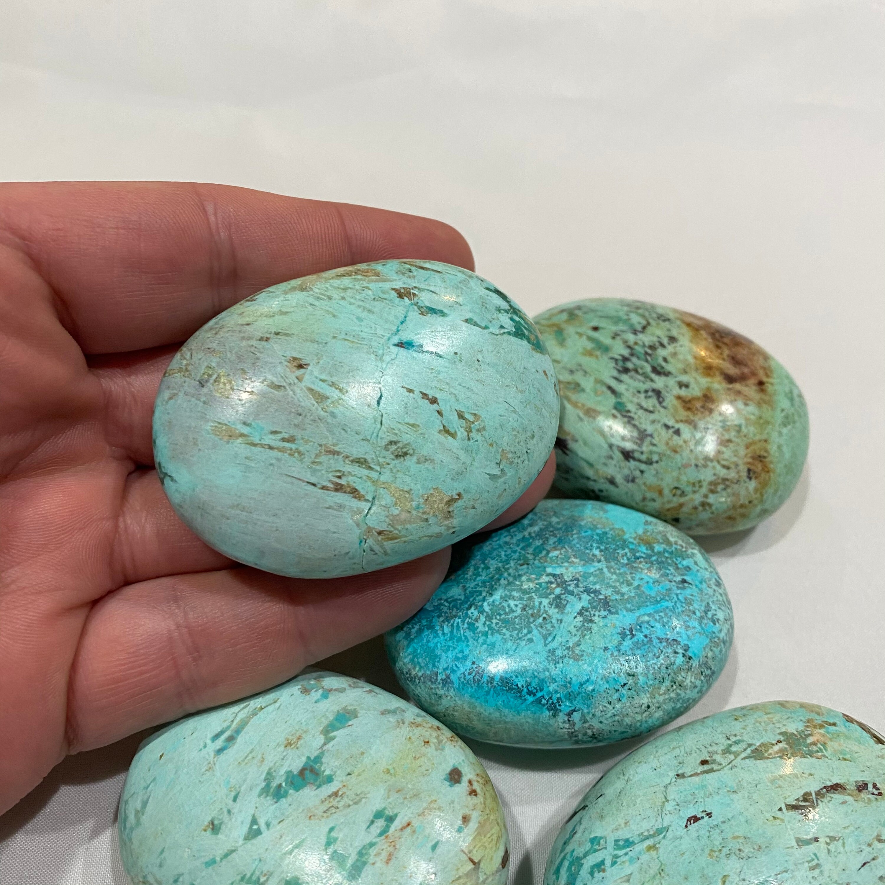 Turquoise Palm Stone Peruvian Turquoise - Etsy 日本