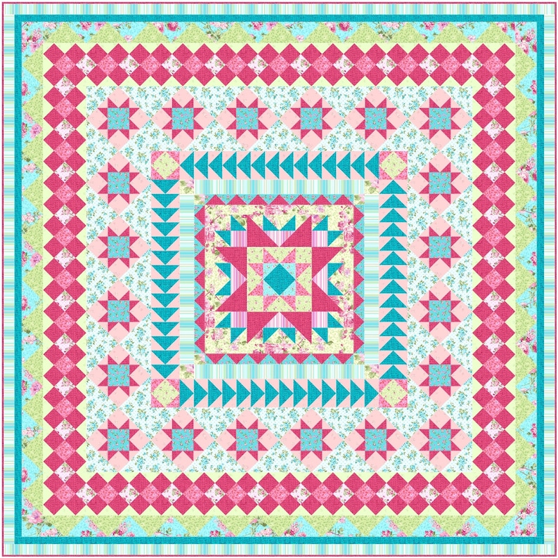 Garden Star Medallion Quilt Pattern PDF DOWNLOADABLE PATTERN - Etsy