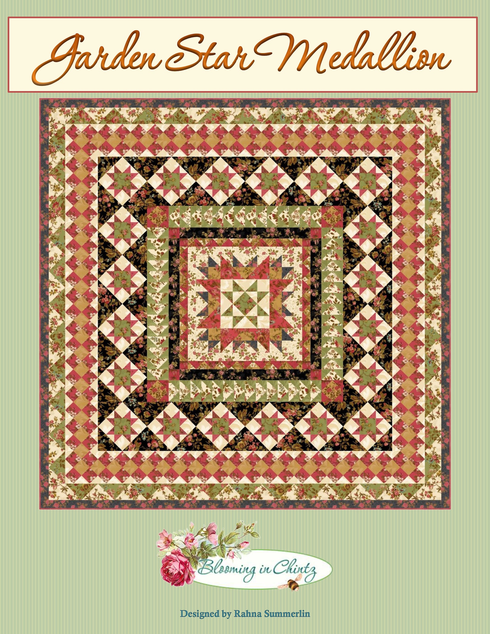 Garden Star Medallion Quilt Pattern PDF DOWNLOADABLE PATTERN - Etsy