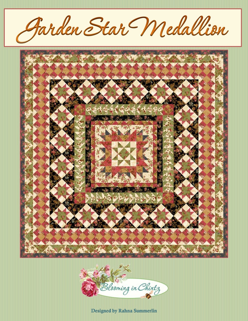 Garden Star Medallion Quilt Pattern PDF DOWNLOADABLE PATTERN - Etsy ...