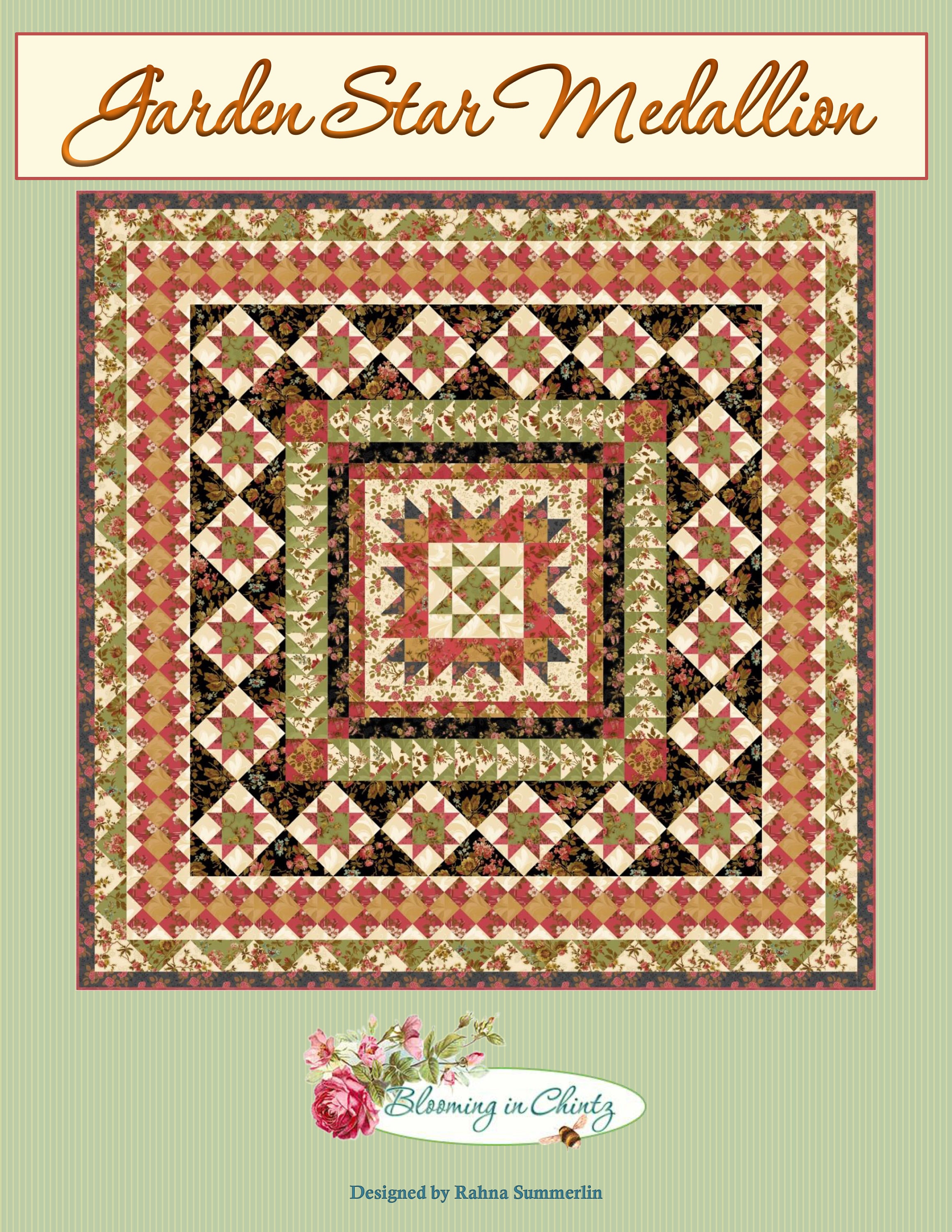Garden Star Medallion Quilt Pattern PDF DOWNLOADABLE PATTERN - Etsy