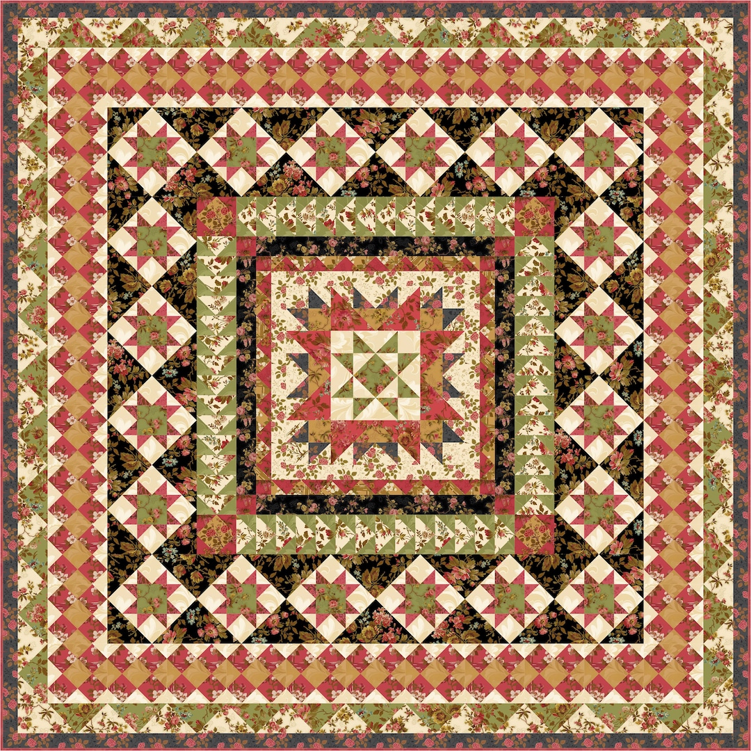 Garden Star Medallion Quilt Pattern PDF DOWNLOADABLE PATTERN - Etsy