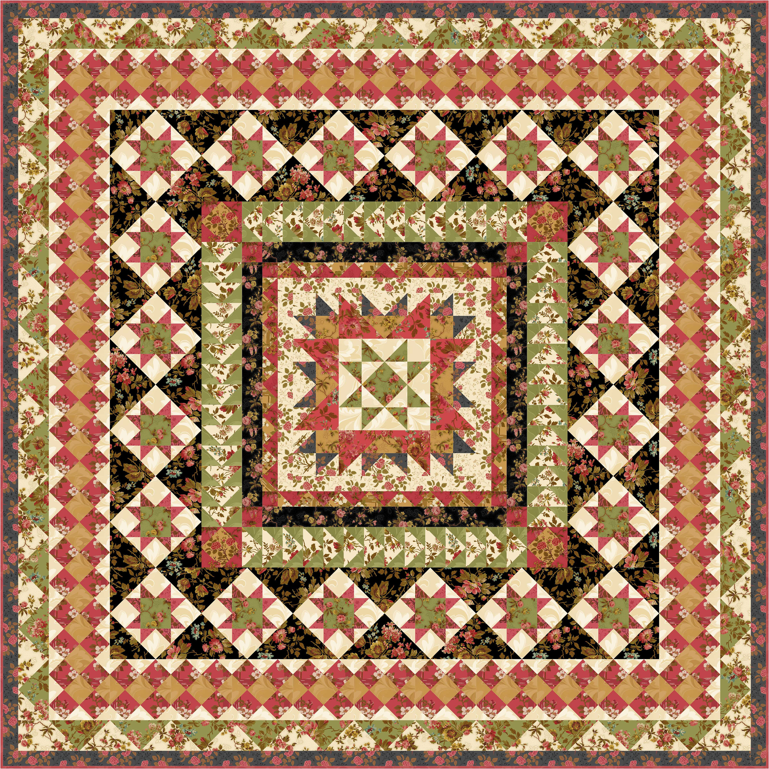 Garden Star Medallion Quilt Pattern PDF DOWNLOADABLE PATTERN - Etsy