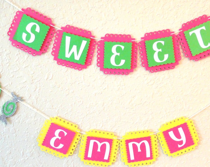 Personalized Candy Banner. Candy Theme. Birthday Banner. Cupcake/ice ...