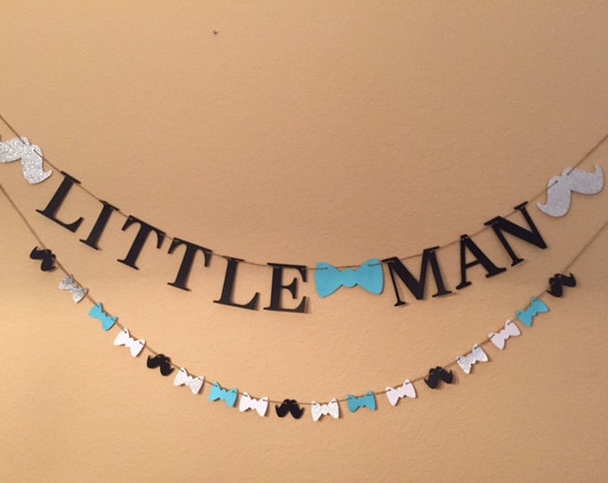 Little Man Banner, Baby Shower Banner, Baby Boy Banner, Mustache ...