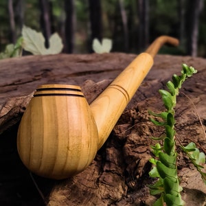 Wizard Pipe / Extra Long Natural Wood Tobacco Pipe for Smoking ...