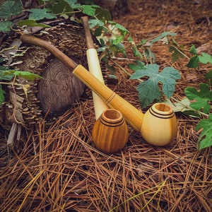Wizard Pipe / Extra Long Natural Wood Tobacco Pipe for Smoking ...
