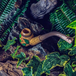 Oak Ogham Celtic Druid Pipe for Smoking / Duir / Pagan Sherlock Tobacco ...