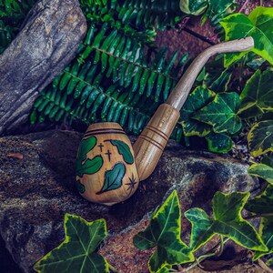 Oak Ogham Celtic Druid Pipe for Smoking / Duir / Pagan Sherlock Tobacco ...