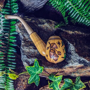 Oak Ogham Celtic Druid Pipe for Smoking / Duir / Pagan Sherlock Tobacco ...