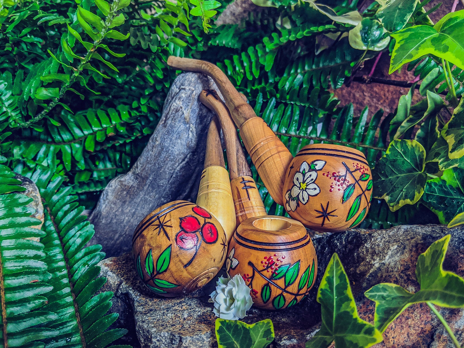 Rowan Ogham Wooden Pipe for Smoking / Tobacco Sherlock Pipe / | Etsy