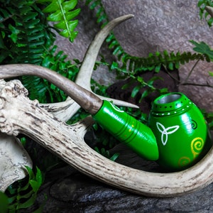 Cernunnos Painted Pipe for Smoking / Tobacco Pagan Pipe / Druid Shaman ...