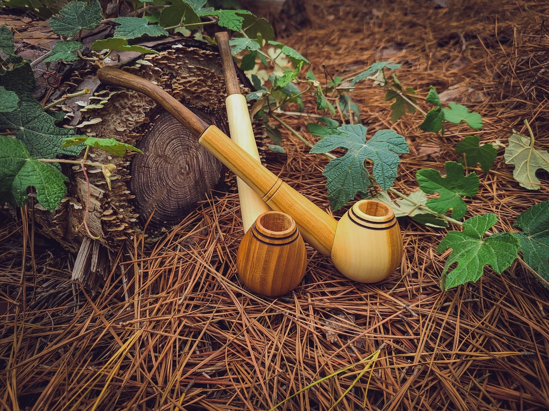 Wizard Pipe / Extra Long Natural Wood Tobacco Pipe for Smoking ...