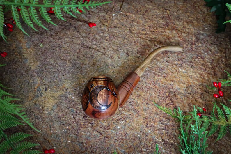 Hecate Tobacco Pipe / Triple Moon Goddess Pipe / Sherlock Pipe | Etsy