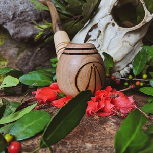 Awen Druid Wood Pipe / Tobacco Pipe for Smoking / Druid Celtic Pagan ...