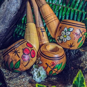 Rowan Ogham Wooden Pipe for Smoking / Tobacco Sherlock Pipe / Druid ...