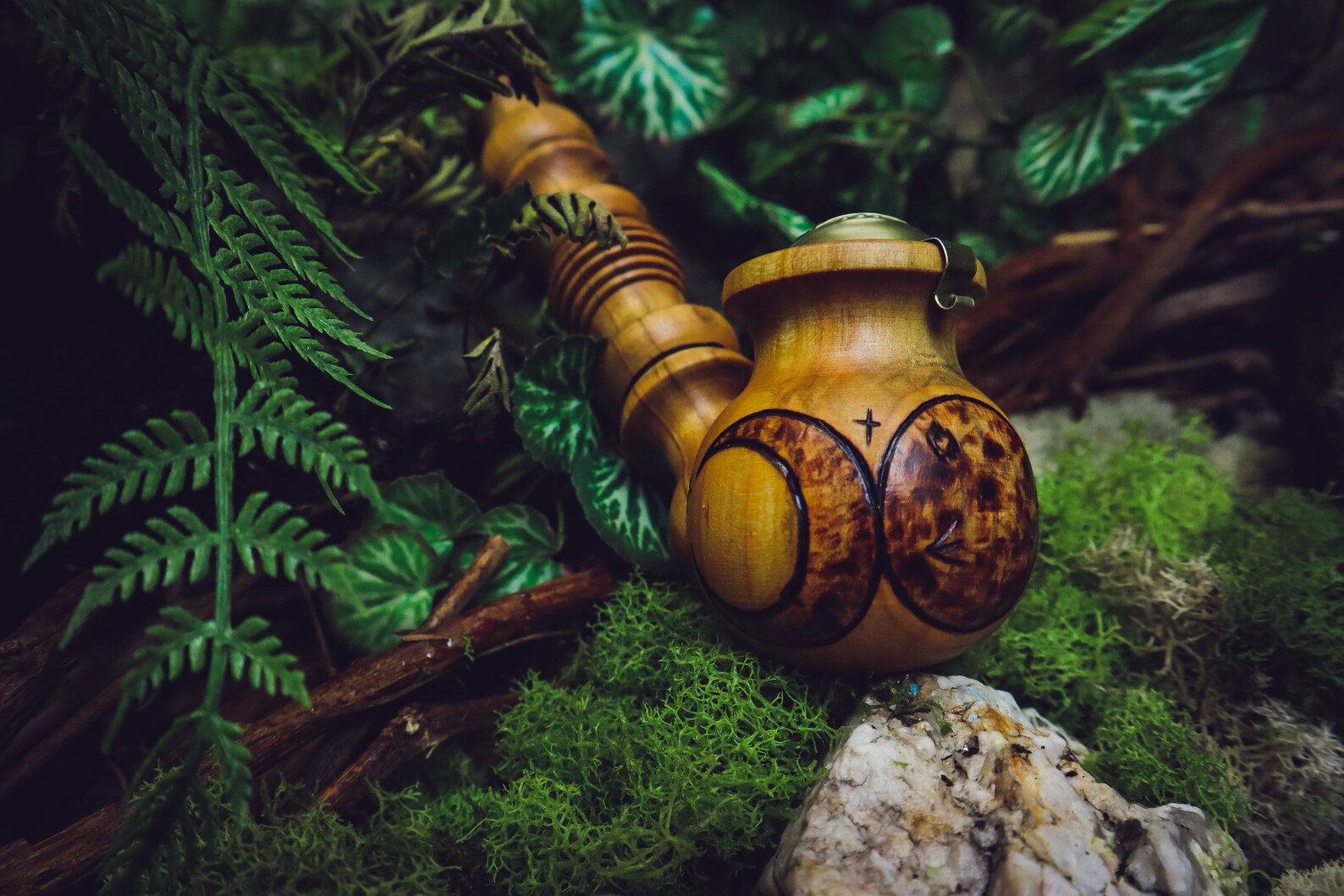 Witchy Pagan Triple Moon Phase Goddess Tobacco Pipe for | Etsy