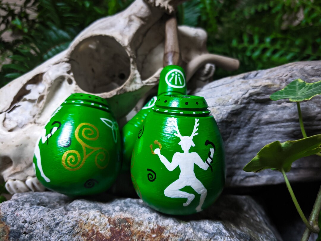 Cernunnos Painted Pipe for Smoking / Tobacco Pagan Pipe / Druid Shaman ...