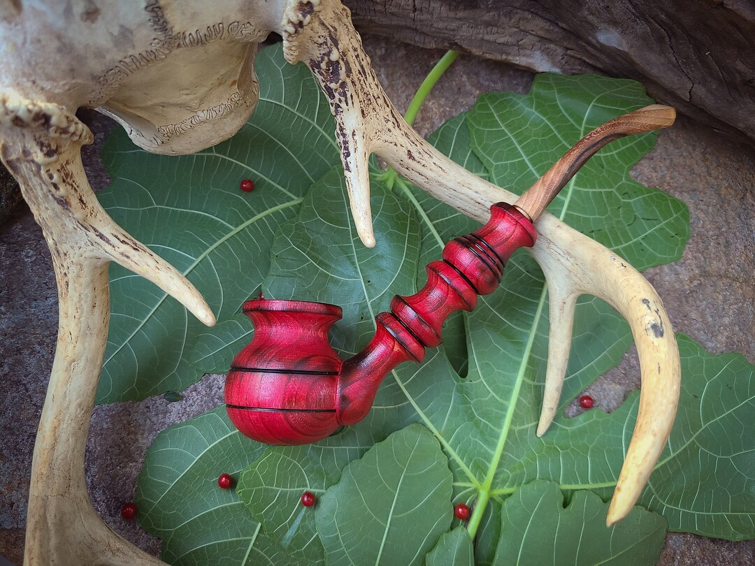 Handmade Red Wooden Tobacco Pipe for Smoking / Wood Churchwarden Pipe ...