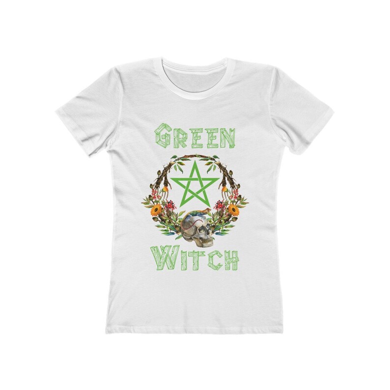 Women's Fitted Green Witch Pagan Style Nature Tee / T-shirt T Shirt ...