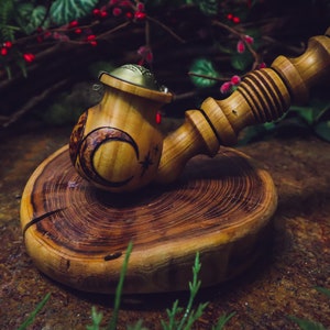 Witchy Pagan Triple Moon Phase Goddess Tobacco Pipe for Smoking / Wicca ...