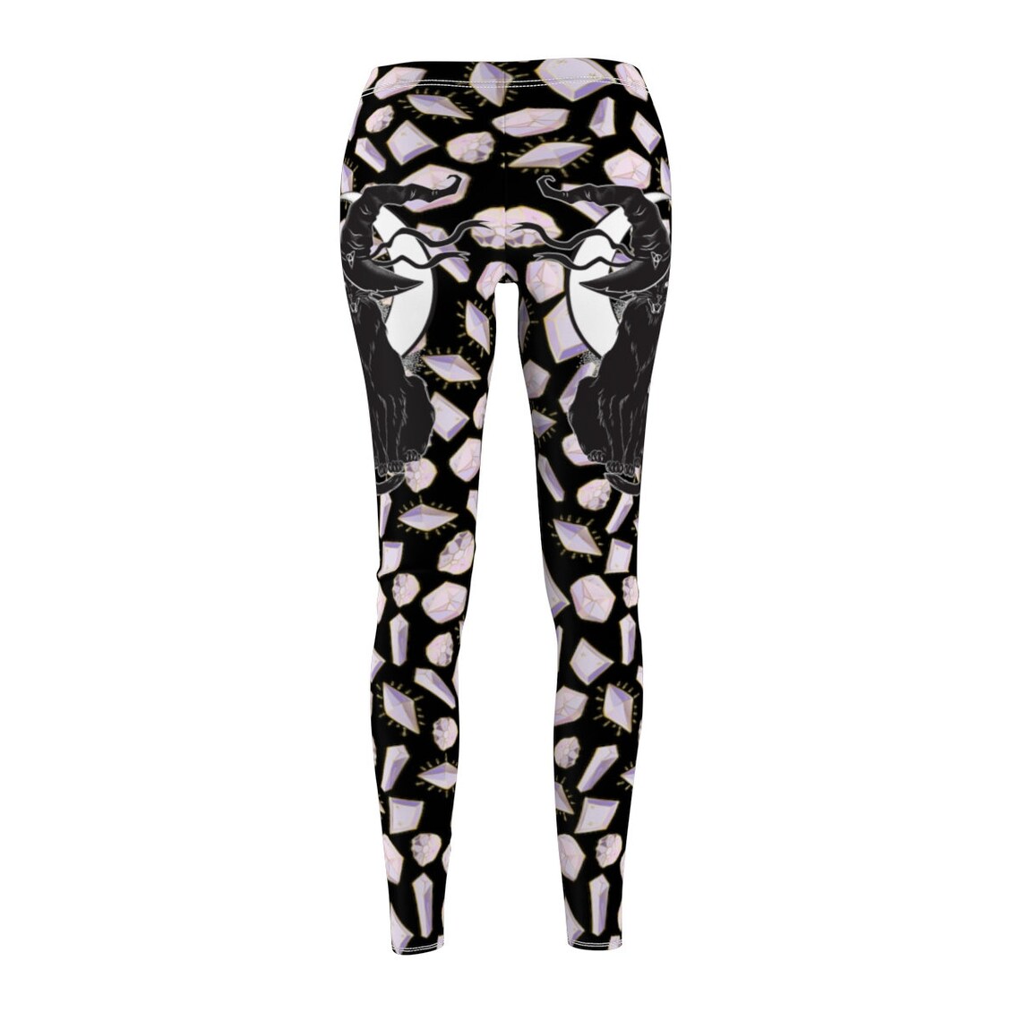 Witchy Cat & Crystal Yoga Pants / Wiccan Pagan Witchcraft Leggings ...
