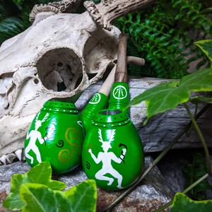 Cernunnos Painted Pipe for Smoking / Tobacco Pagan Pipe / Druid Shaman ...