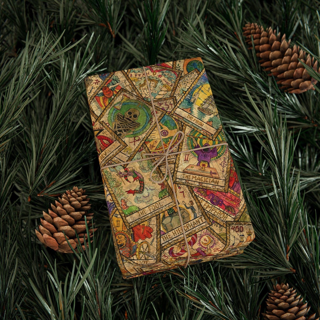 Tarot Card Yule Solstice Gift Wrap, Wrapping Paper / Alternative Xmas ...