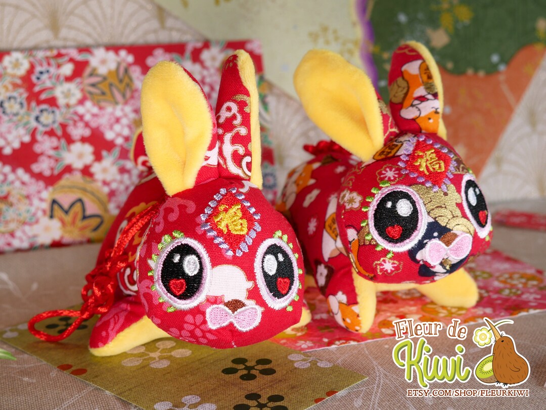Lucky Rabbit Plush Toy, Decorative Rabbit Ornament, Lunar New Year ...