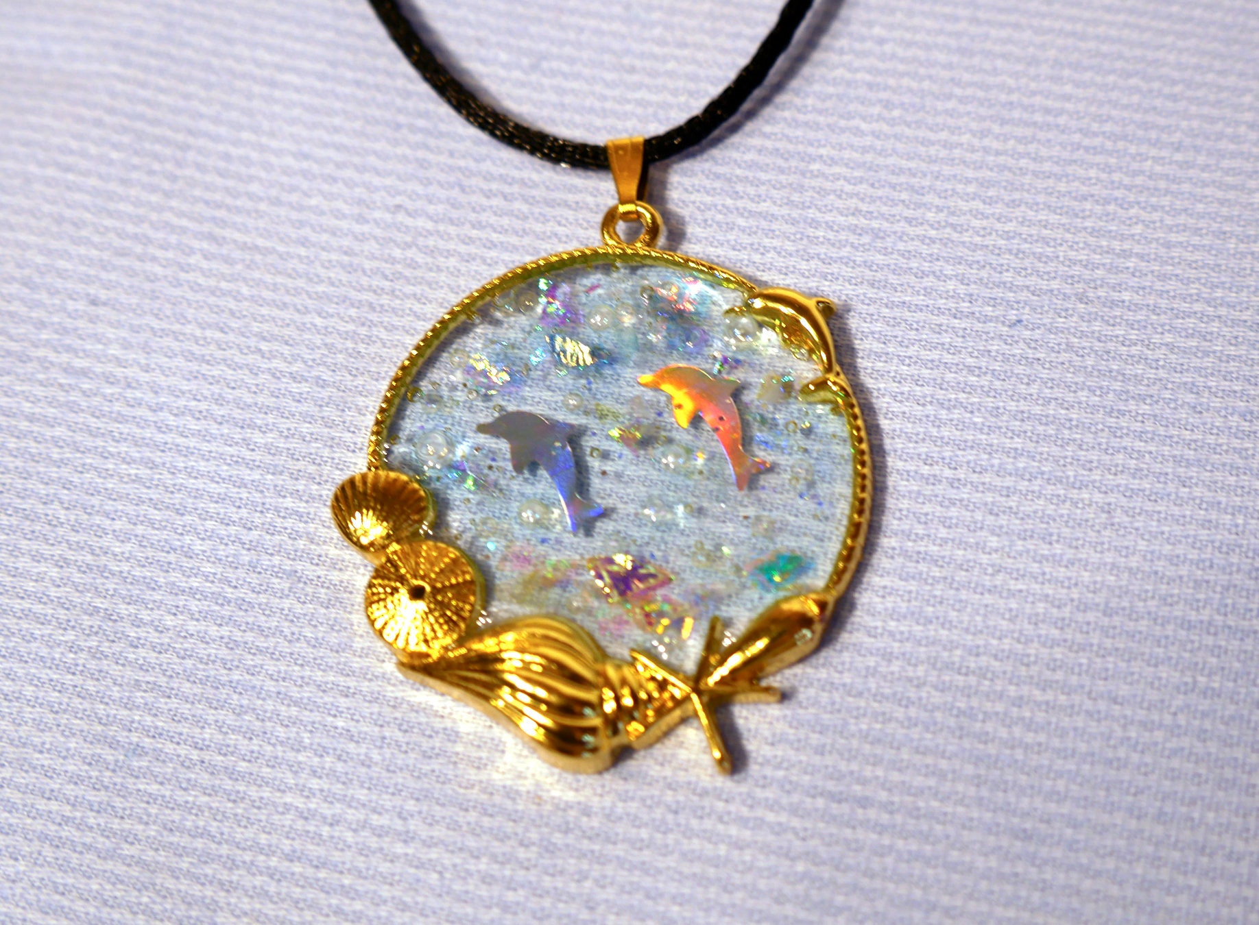 Resin Dolphin Pendant | Etsy