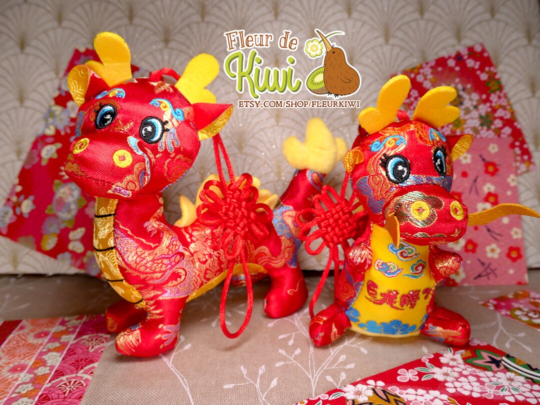 Lucky Dragon Plush, Decorative Dragon Ornament, Lunar New Year, Chinese ...