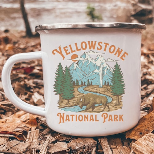 Yellowstone National Park Enamel Camper Mug - Etsy