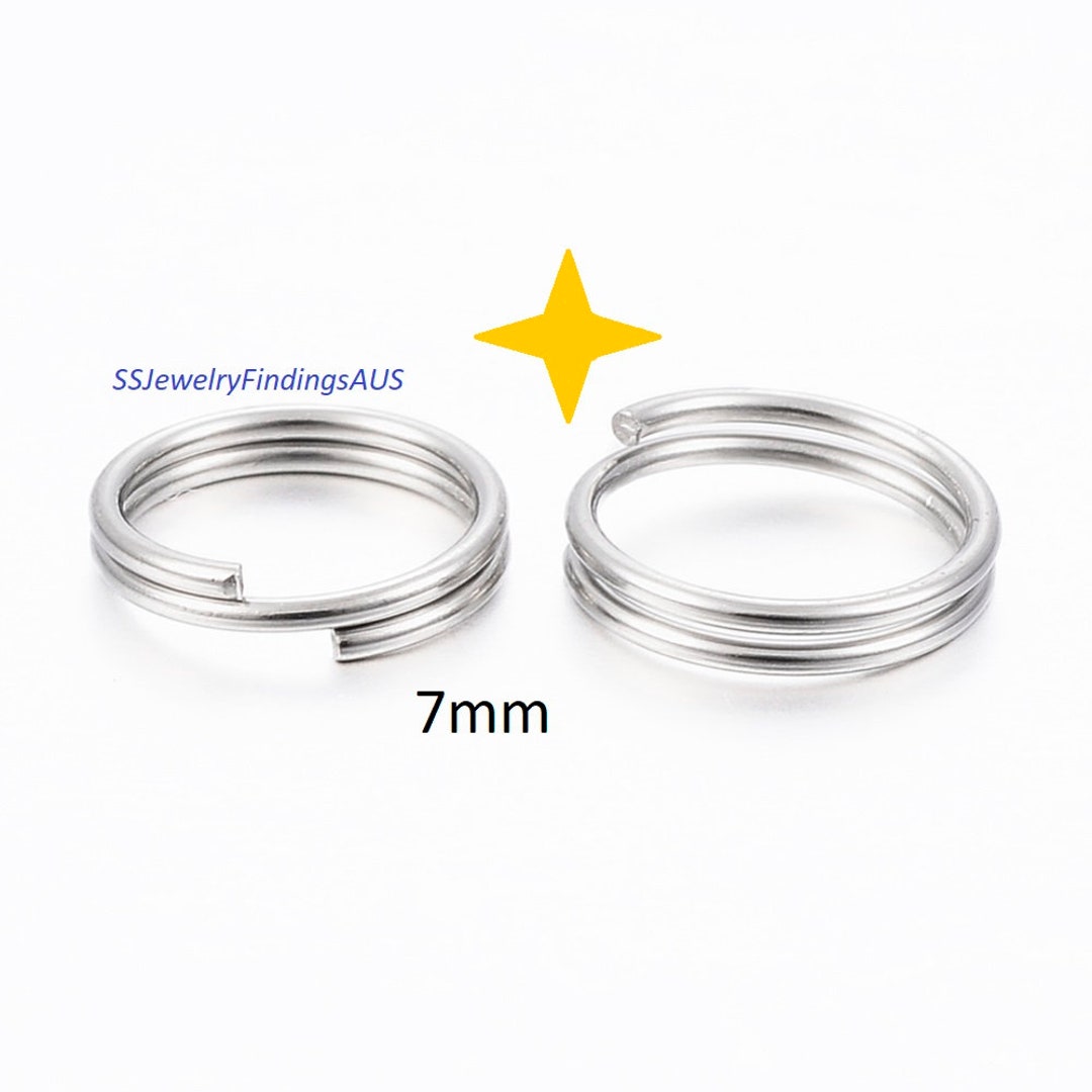 100 X 7mm Stainless Steel Split Rings Hypoallergenic Tarnish Resistant ...