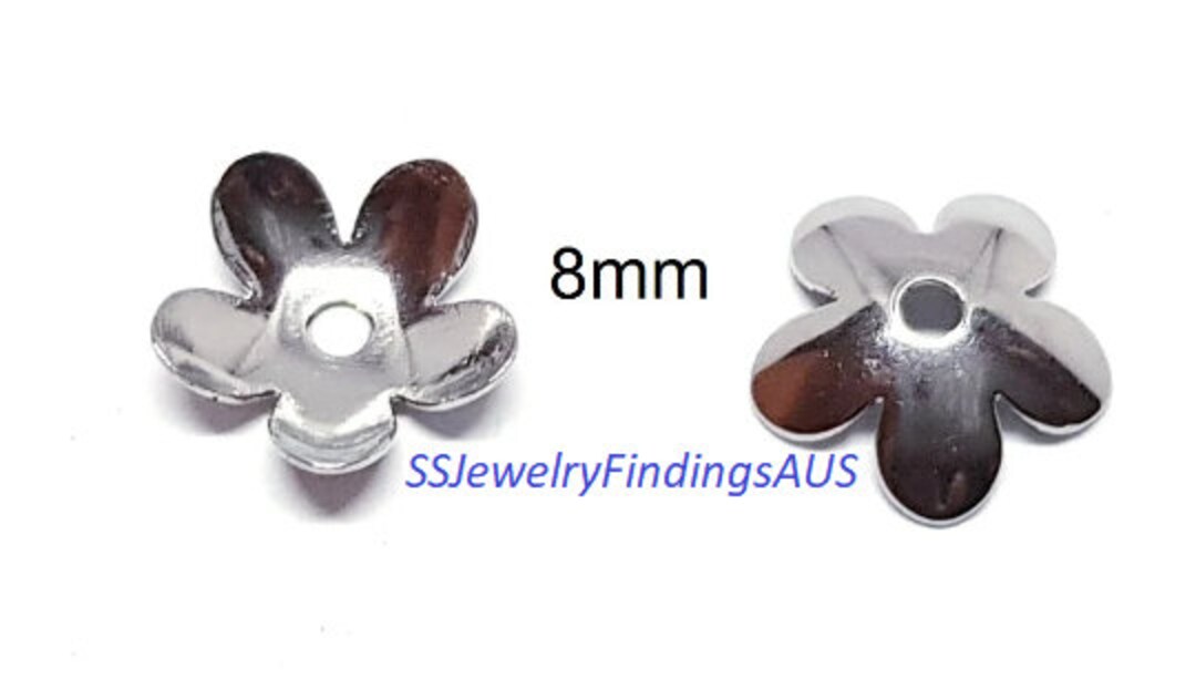 25 Pieces 8x2mm Stainless Steel Star Bead Cap Hypoallergenic Tarnish ...