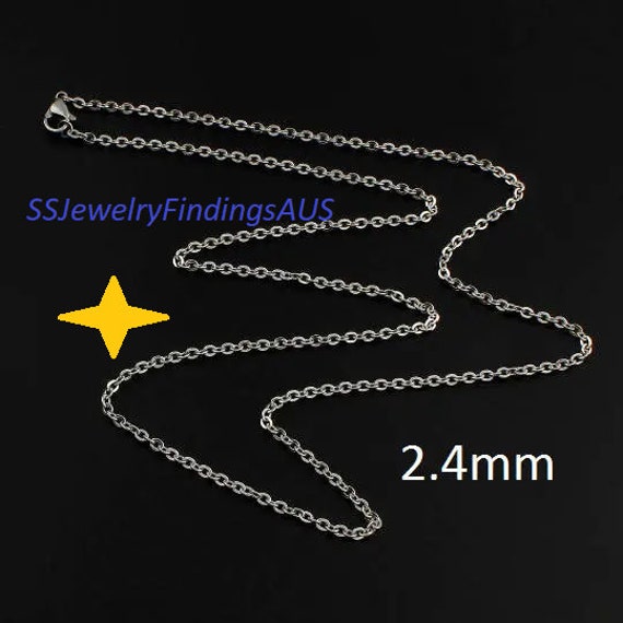 5 Pieces Stainless Steel Oval Link Chain Necklace 2.4mm 23.5 - Etsy