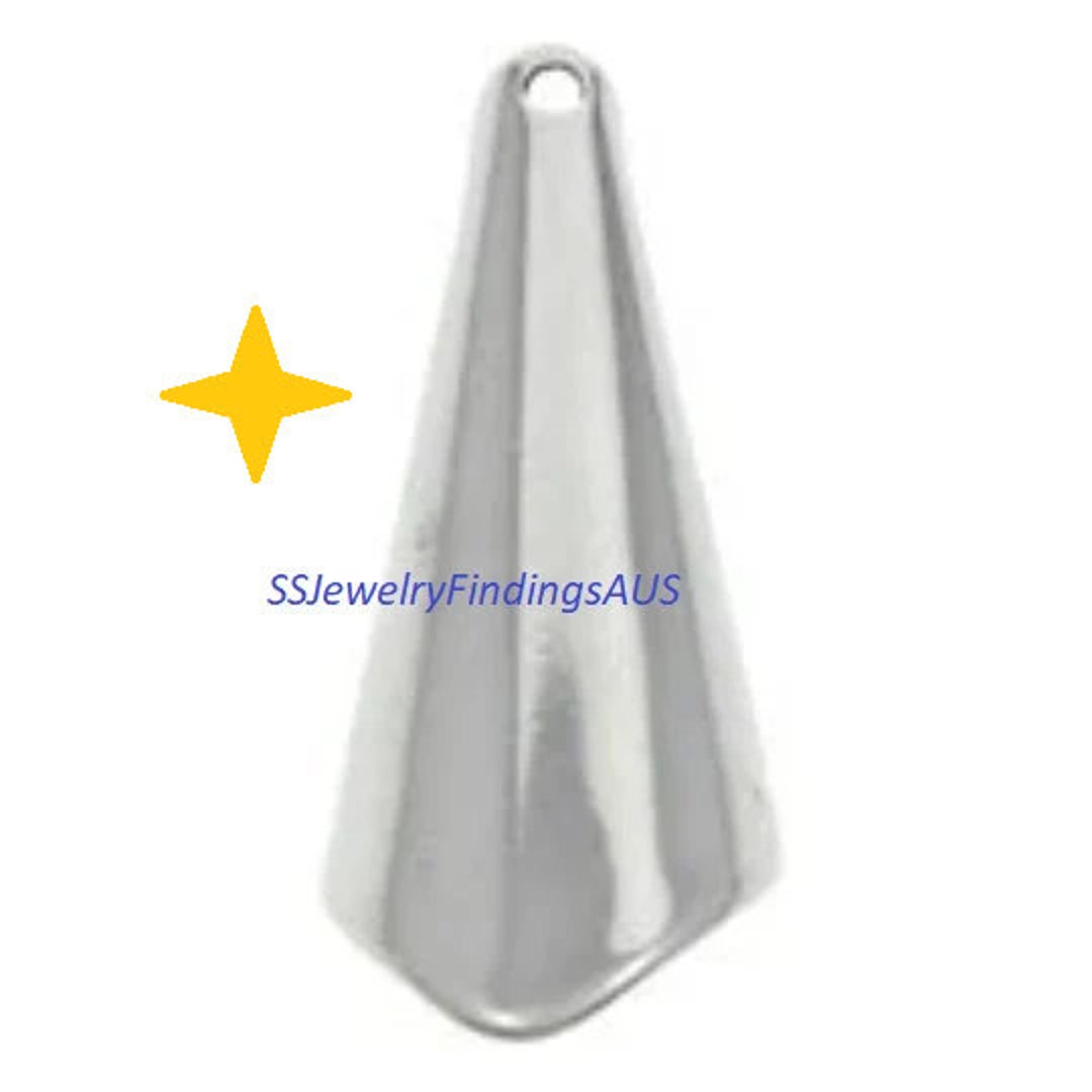 4 Pieces Stainless Steel Offset Cone Pendant Hypoallergenic Tarnish ...