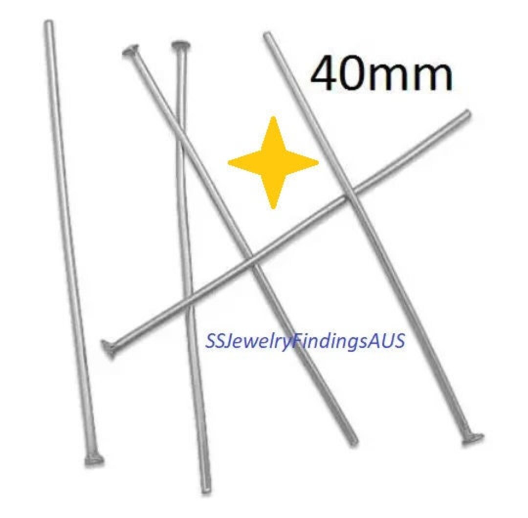 100+ Pieces 40mm Stainless Steel Head Pins 21 Gauge 0.7mm ...