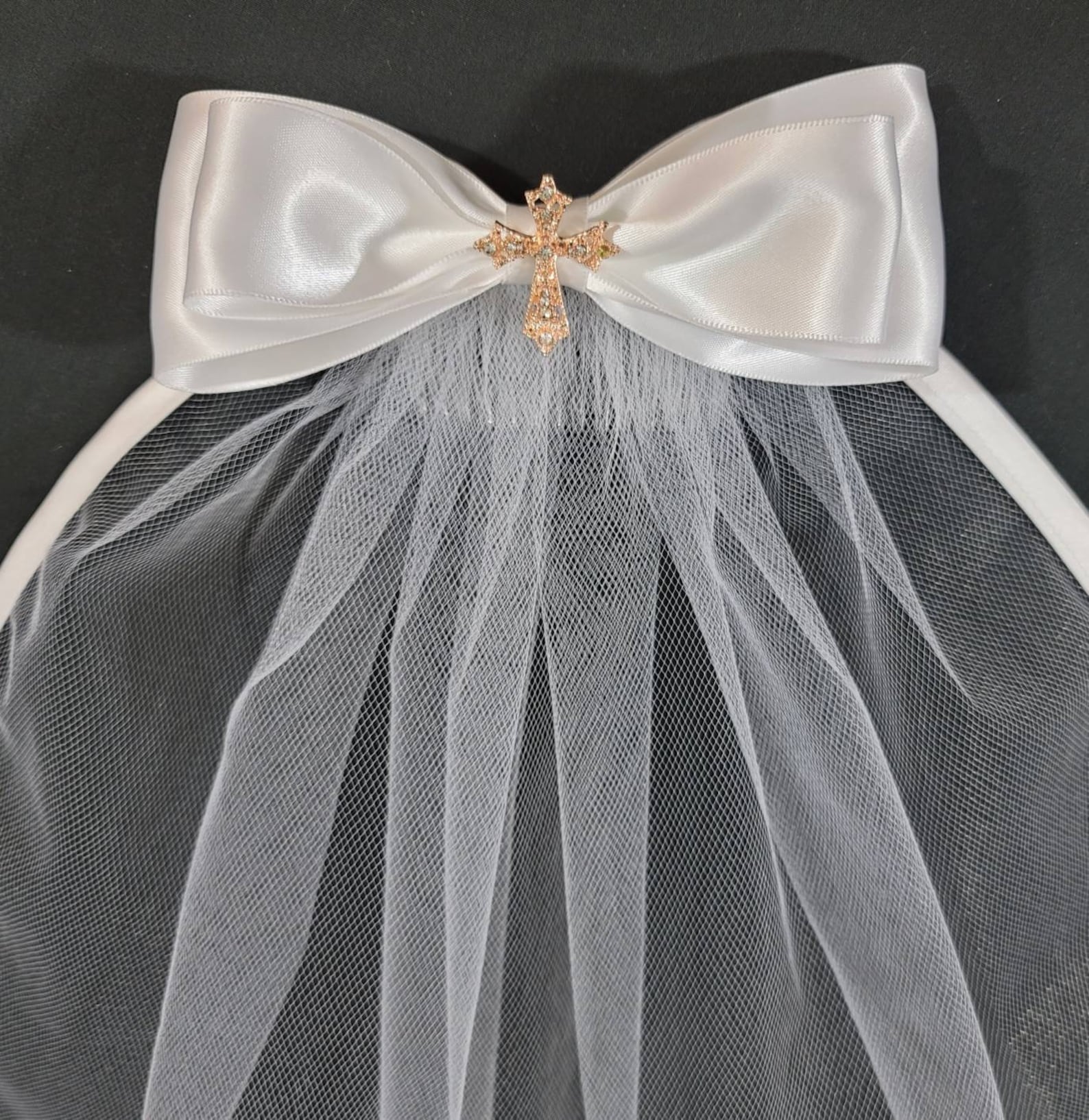 Satin Trim Communion Veil Confirmation Veil First - Etsy