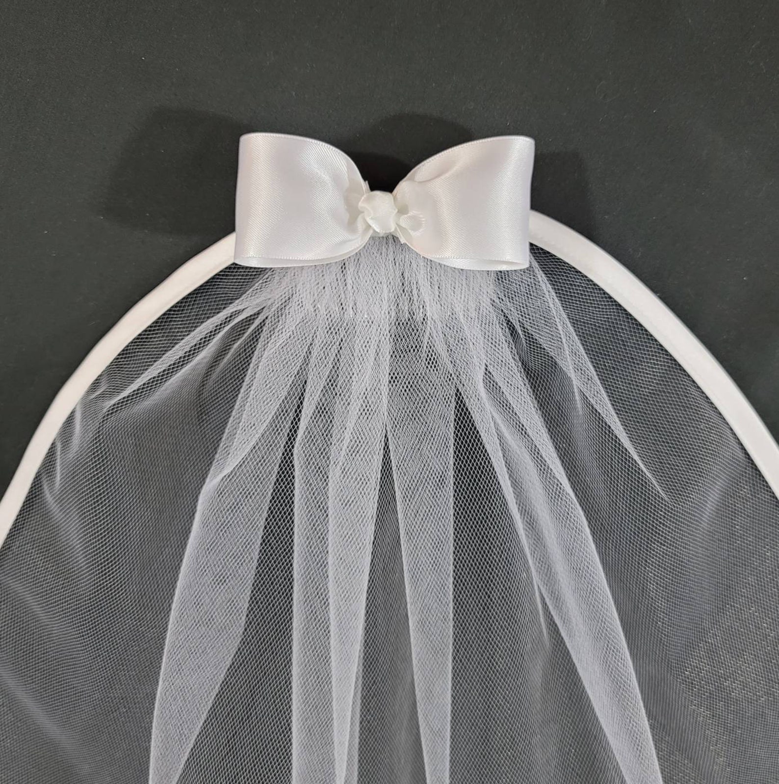 Satin Trim Communion Veil Confirmation Veil First - Etsy