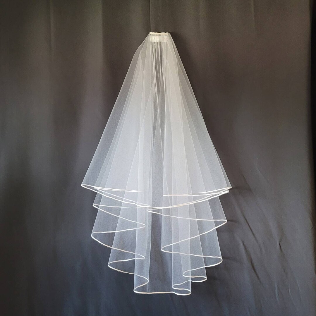 Circle Veil With 1/8 Inch Satin Trim - Etsy